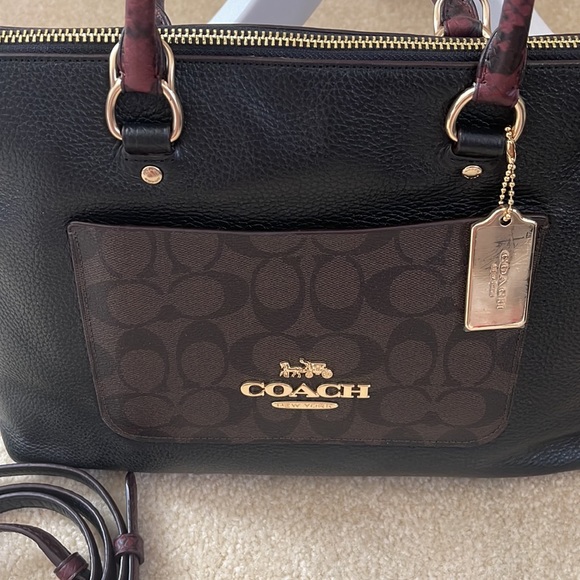 Coach | Bags | Coach Emma Large Satchel In Signature Canvas Colorblock ...